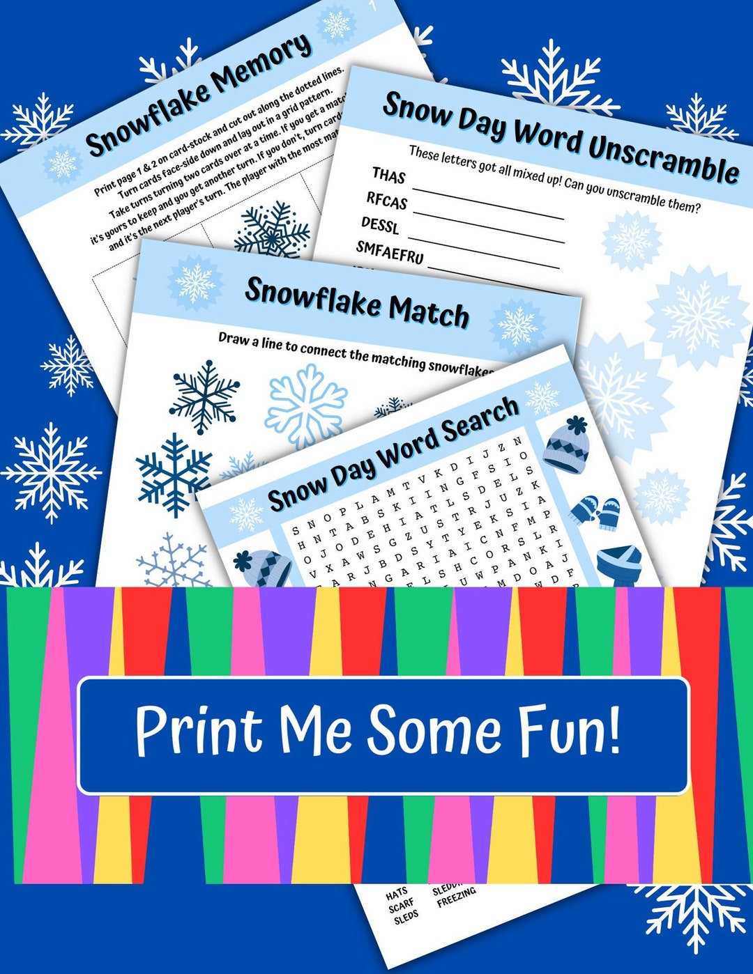 Snow Day Printable Activities Pack - Etsy