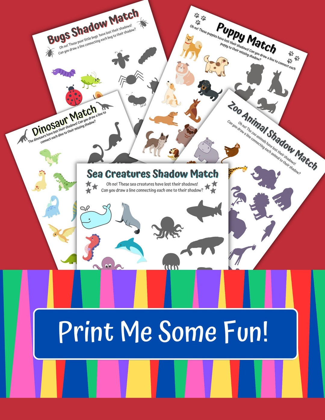Animal Matching Game Pack Printable - Etsy