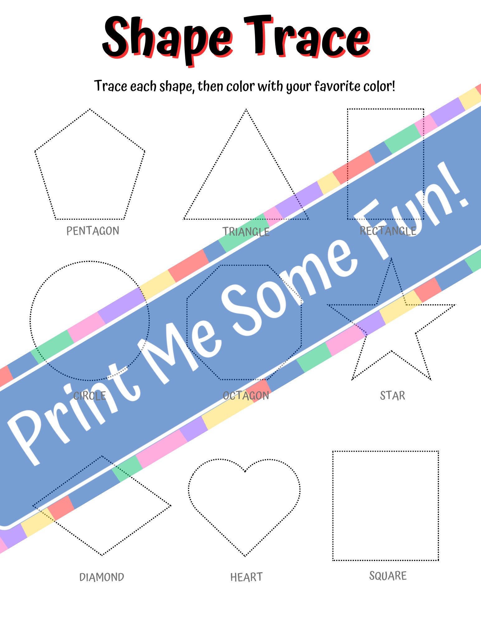 Shapes and Numbers Activity Pack - Etsy