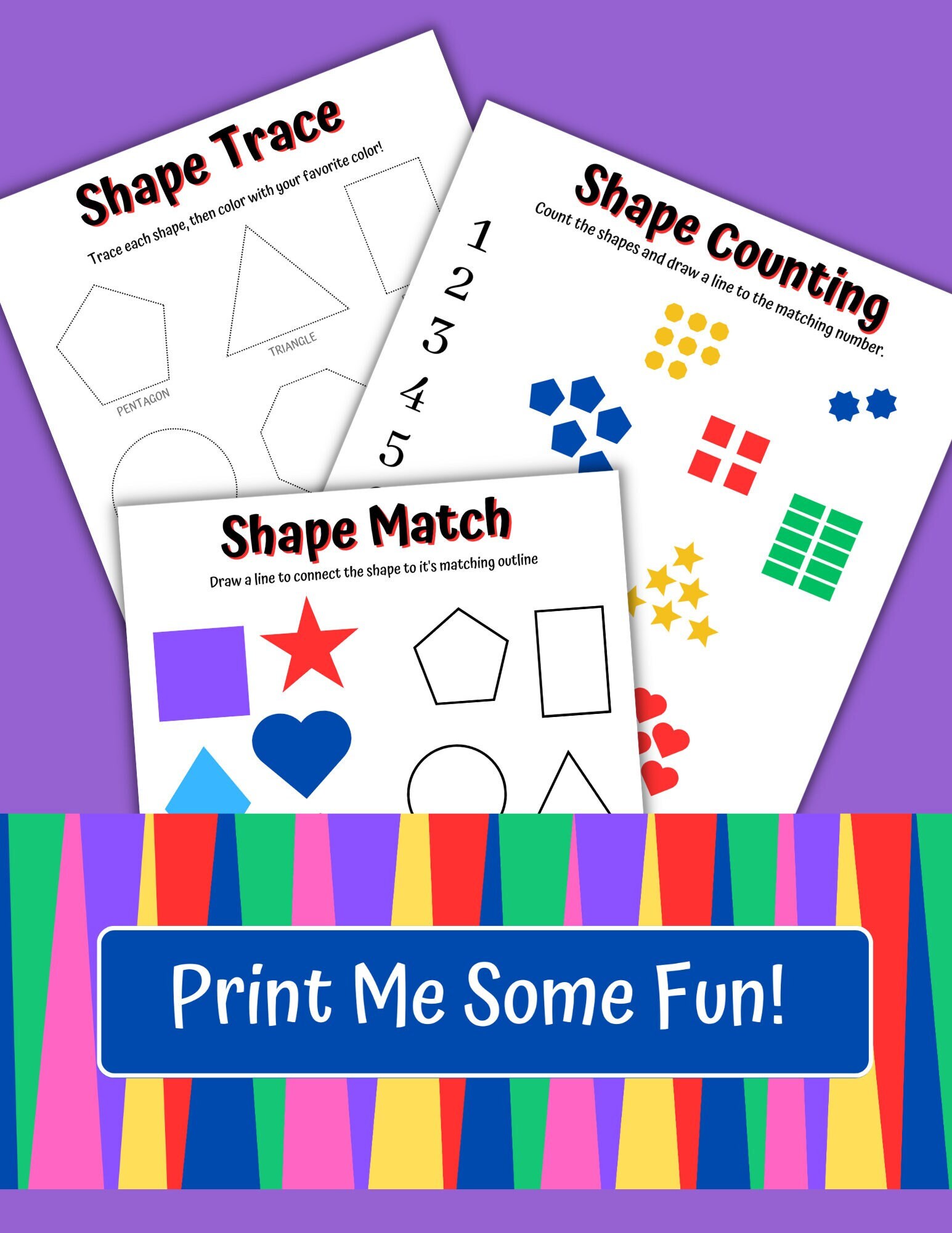 Shapes and Numbers Activity Pack - Etsy