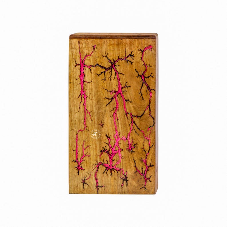 Fractal Burning Mangowood Cremation Urn: Handmade Memorial Keepsake - Etsy