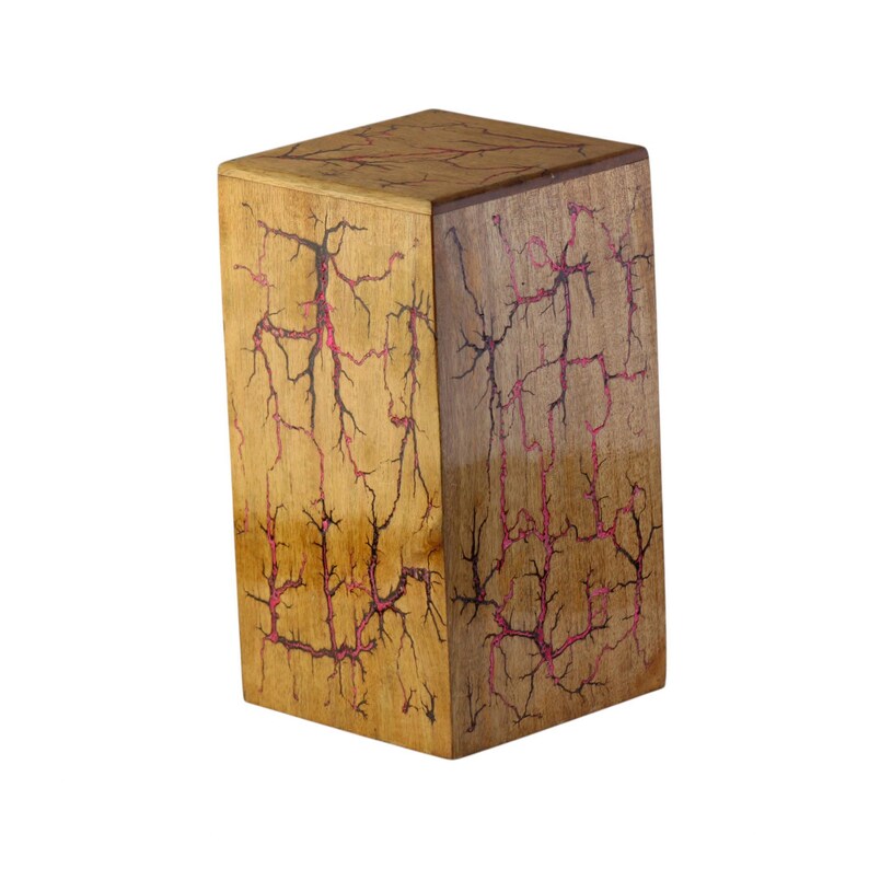 Fractal Burning Mangowood Cremation Urn: Handmade Memorial Keepsake - Etsy