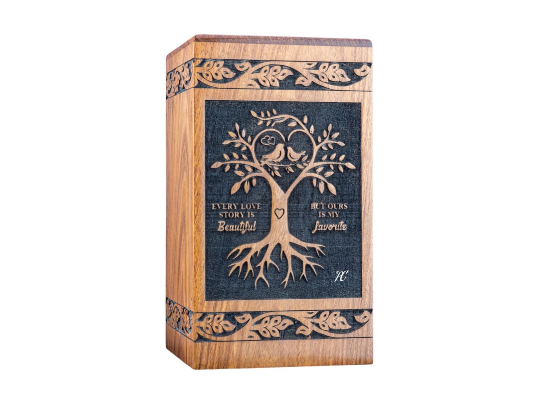 Handcrafted Wooden Urns for Ashes-tree of Life Wooden Cremation Urn ...