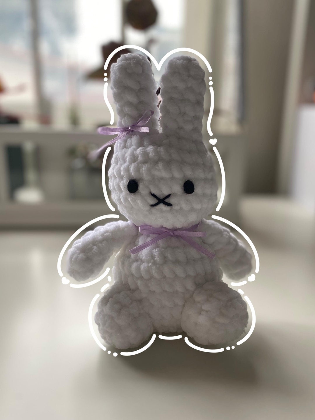 Crochet Miffy Bunny, Crochet Plushie, Coquette, Crochet Bunny With Bows ...
