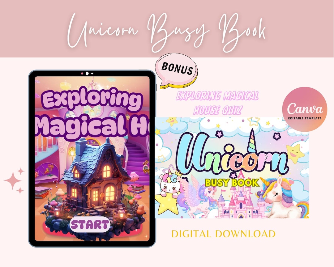 Unicorn Busy Book - Digital Download, Toddler Learning Activities Book ...