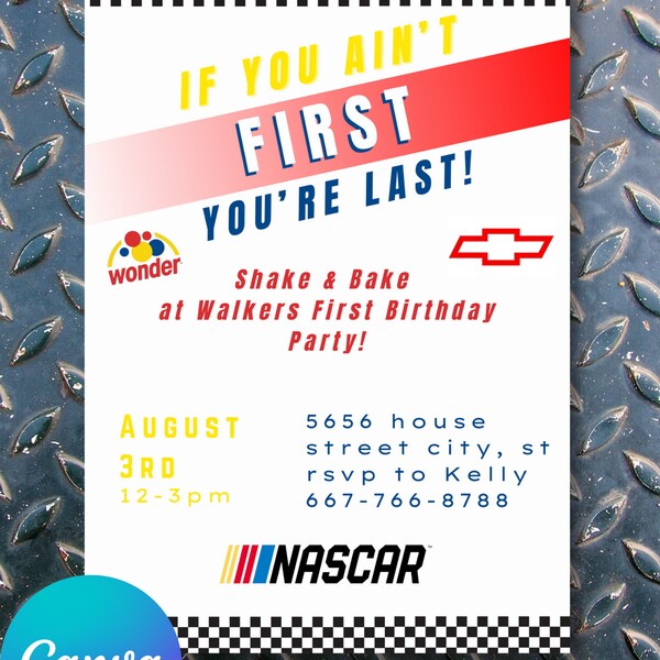 Ricky Bobby Birthday Invitation - Etsy