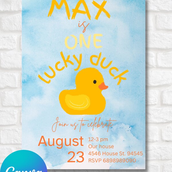Yellow Rubber Duck Birthday Invitation - Etsy