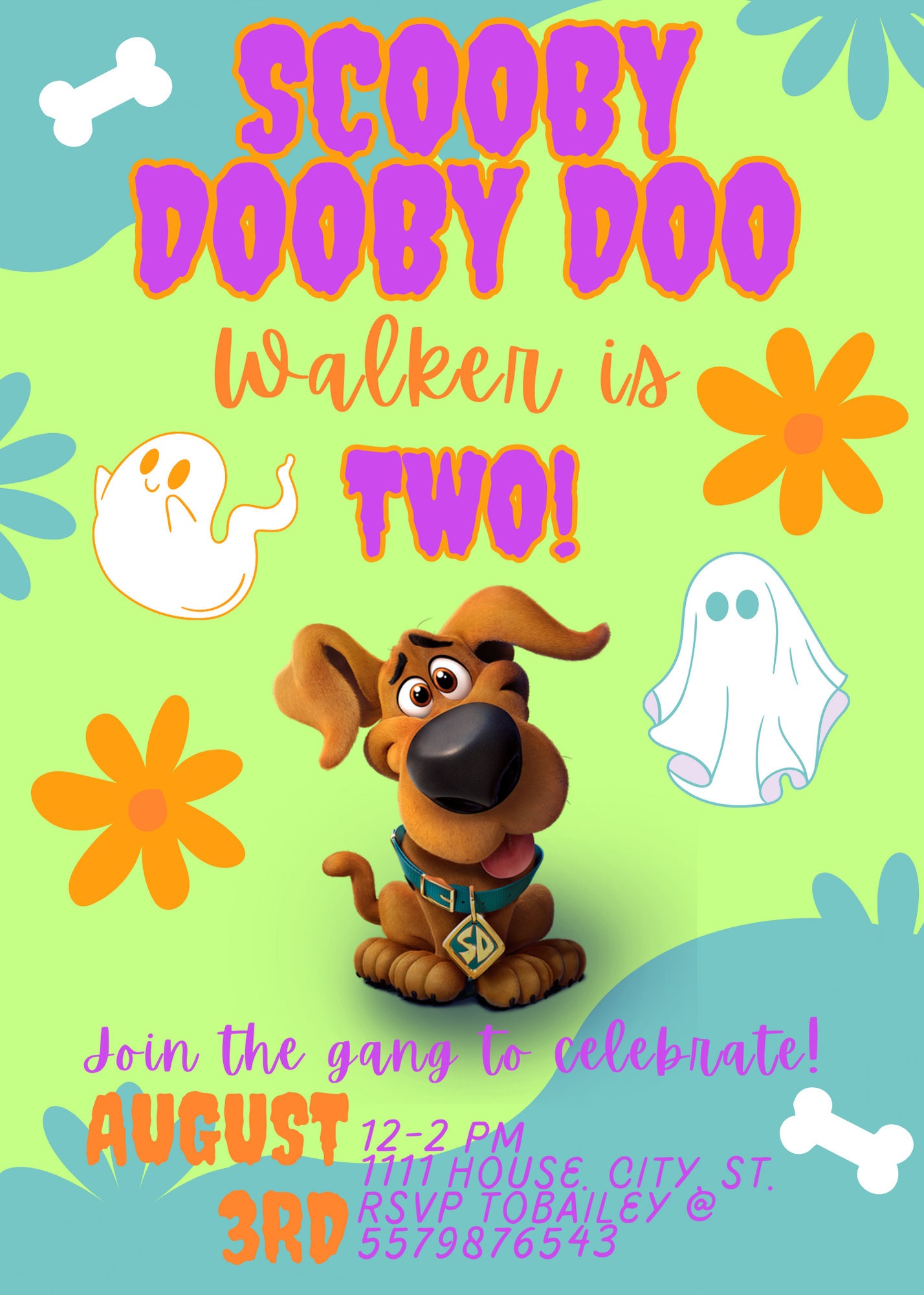 Personalized Scooby-doo Birthday Invite Template Mystery-filled Fun - Etsy