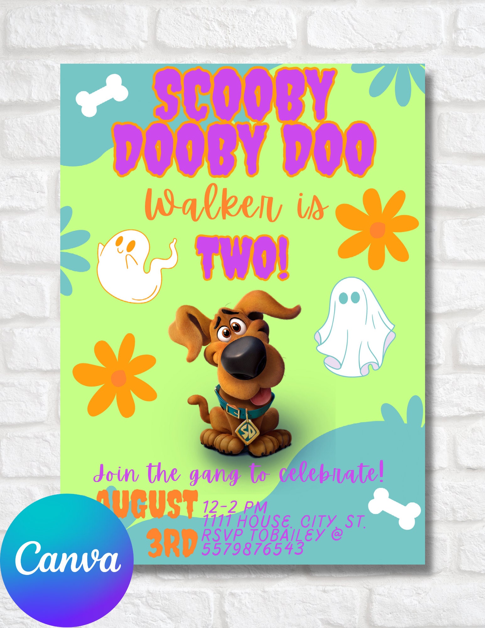 Personalized Scooby-doo Birthday Invite Template Mystery-filled Fun - Etsy