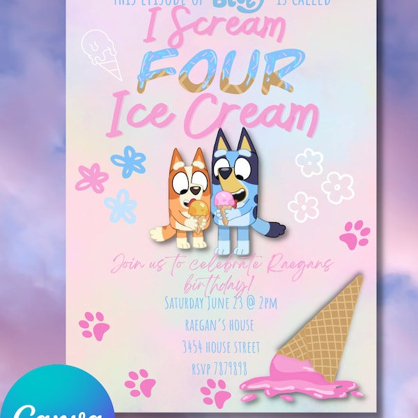 Bluey four birthday - Etsy.de