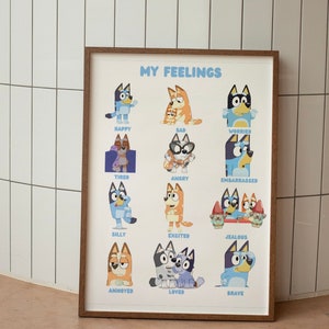 Bluey Feelings Chart Digital Download Bluey Emotions Poster - Etsy