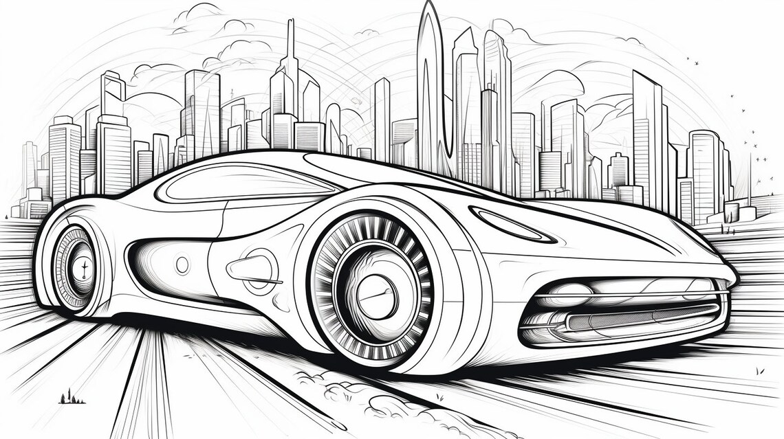 Detailed Hypercar Colouring Page (AI) - Etsy