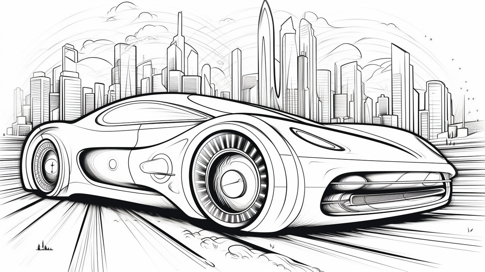 Detailed Hypercar Colouring Page (AI) - Etsy