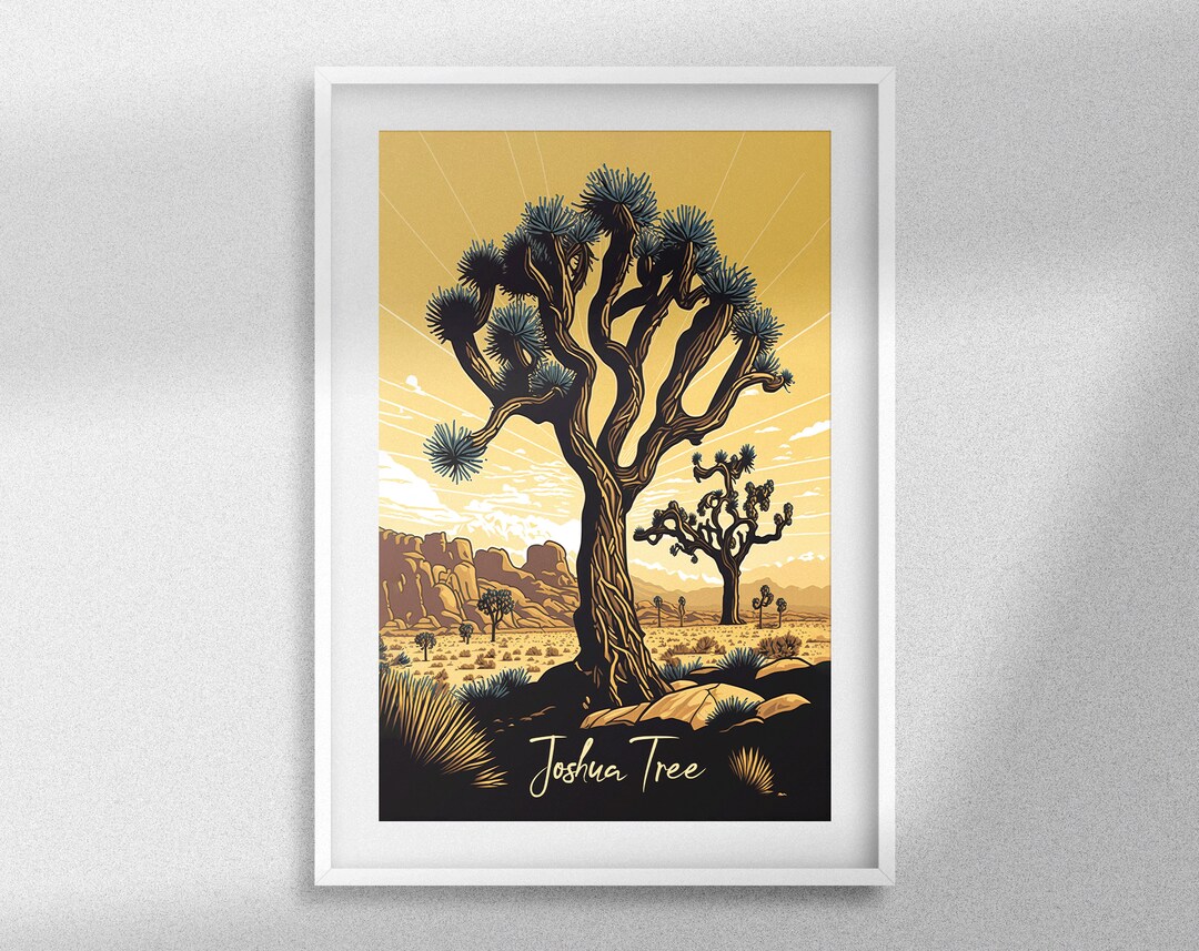 Stylish, Vibrant Joshua Tree National Park Wall Art Poster Print for ...
