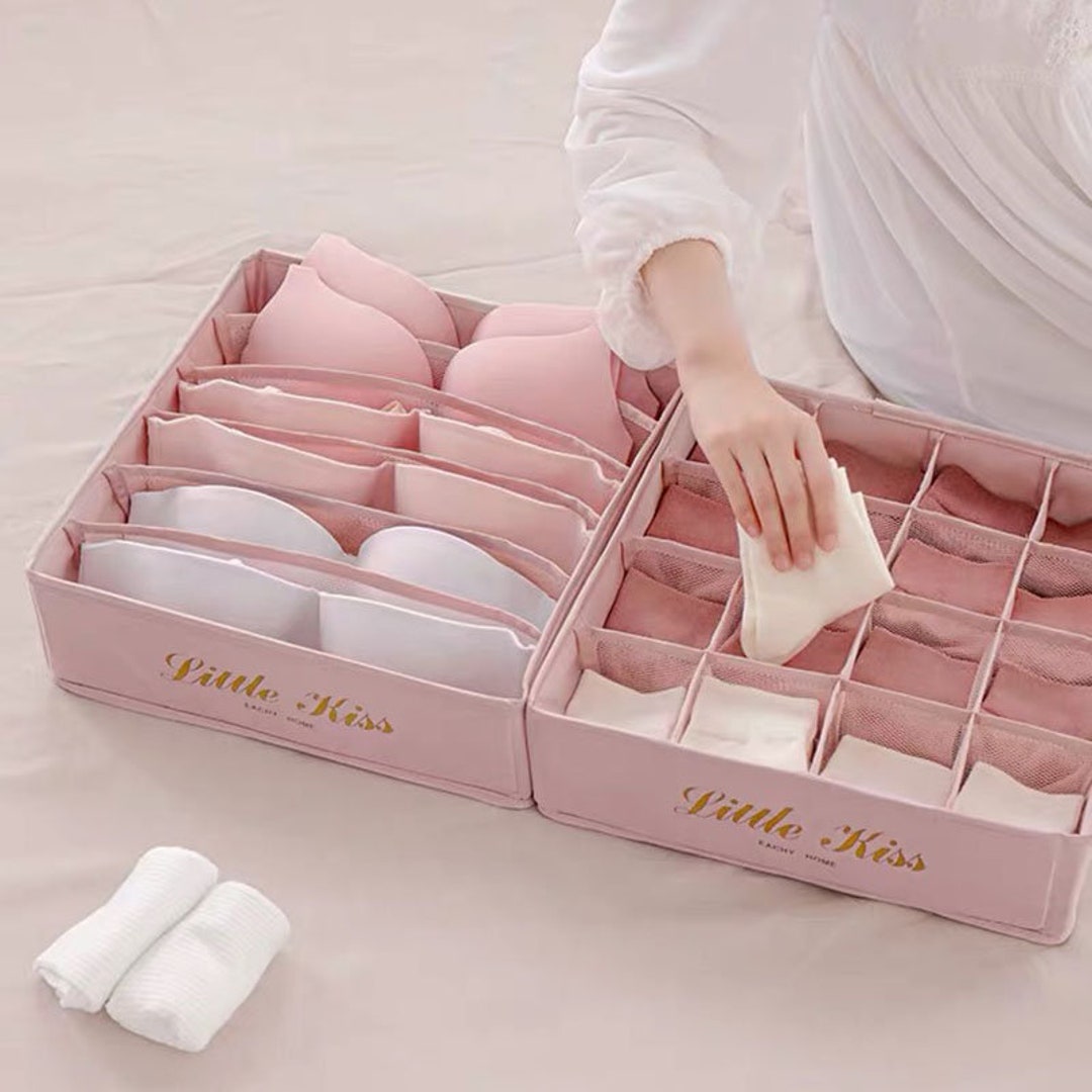 Pink Blue Collapsible Bra Storage Box Wardrobe Lingerie - Etsy