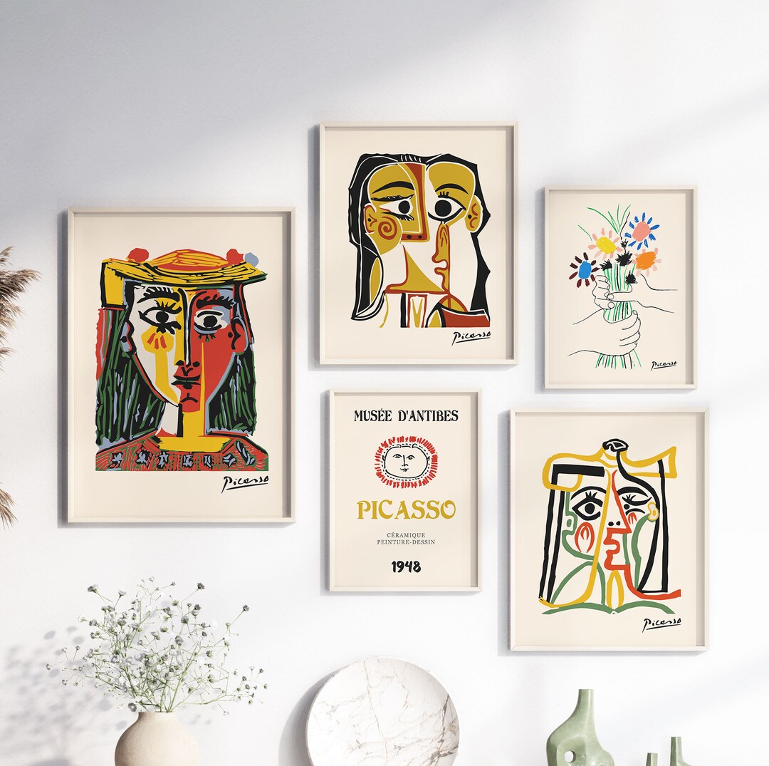 Picasso Set of 5 Prints, Picasso Printable Download, Abstract Art Print ...
