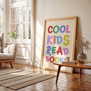 Cool Kids Read Books Printable Wall Art, Reading Quote Kids Room Decor ...