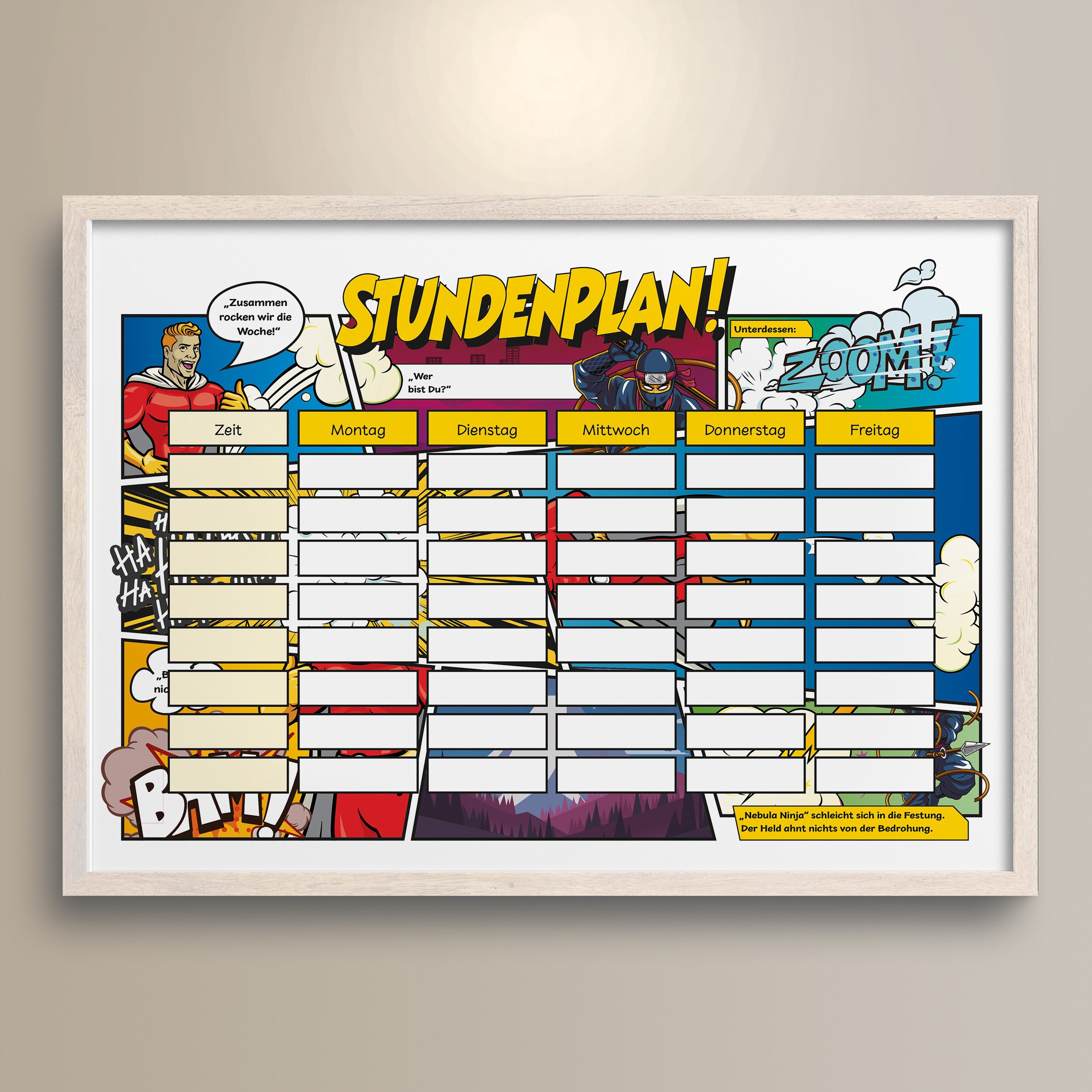 Timetable Comic Digital Download School Plan PDF Template School ...