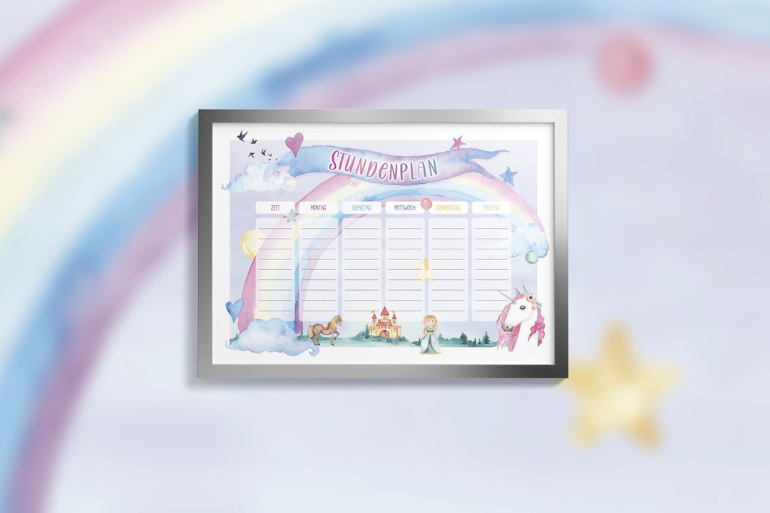 Digital Download Timetable Unicorn School Schedule PDF Template School ...