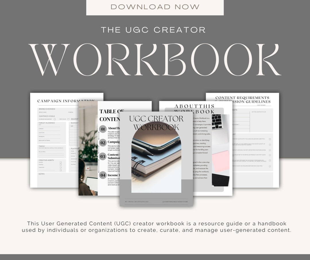 UGC Creator Printable Workbook UGC Worksheets UGC Essentials Minimal ...