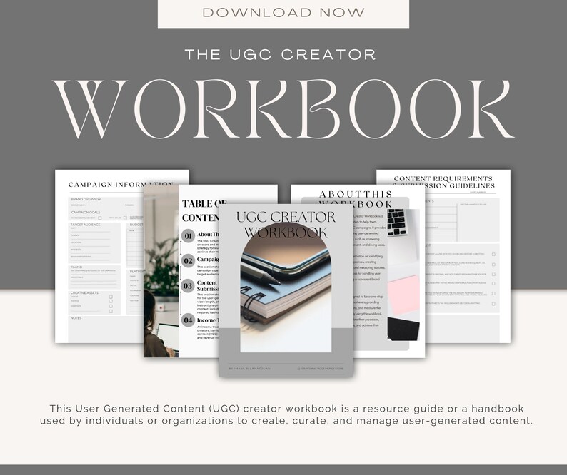 UGC Creator Printable Workbook UGC Worksheets UGC Essentials Minimal ...