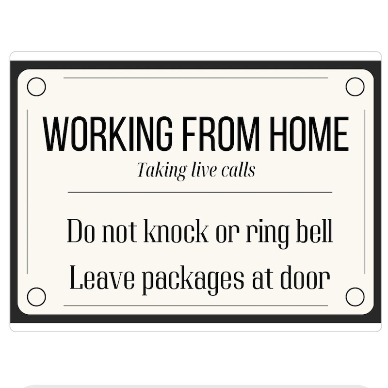 Work From Home Sign - Etsy