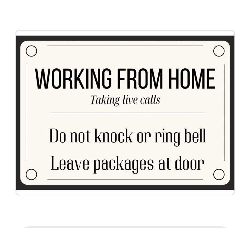 Working From Home Sign | Do Not Disturb Door Hanger (PDF, JPG) - Etsy
