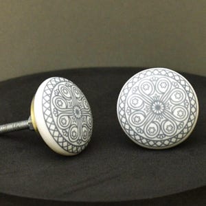 ARTISNO Hand Painted Mandala Ceramic Cabinet Drawer Pull /use for Cupboard, Wardrobe Door ...