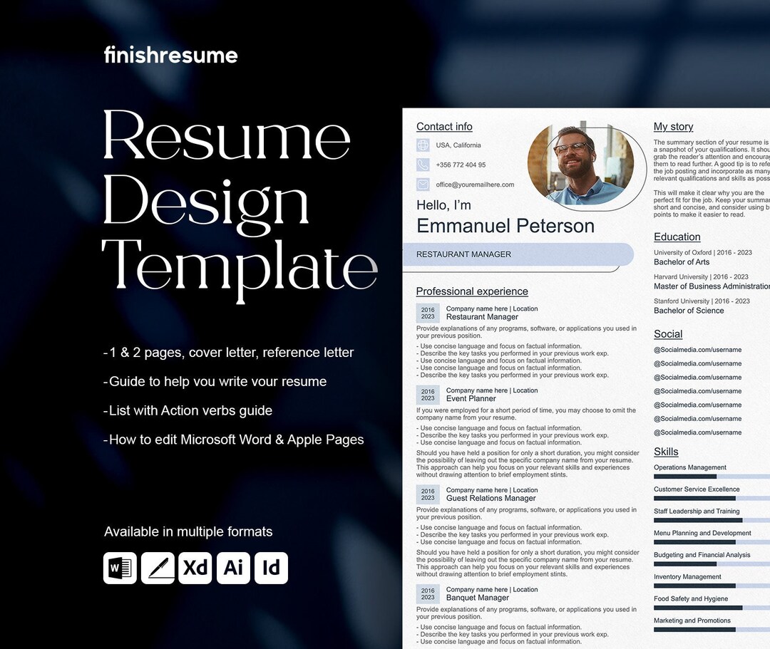 Best Professional Resume Template for Microsoft Word & Apple Pages ...