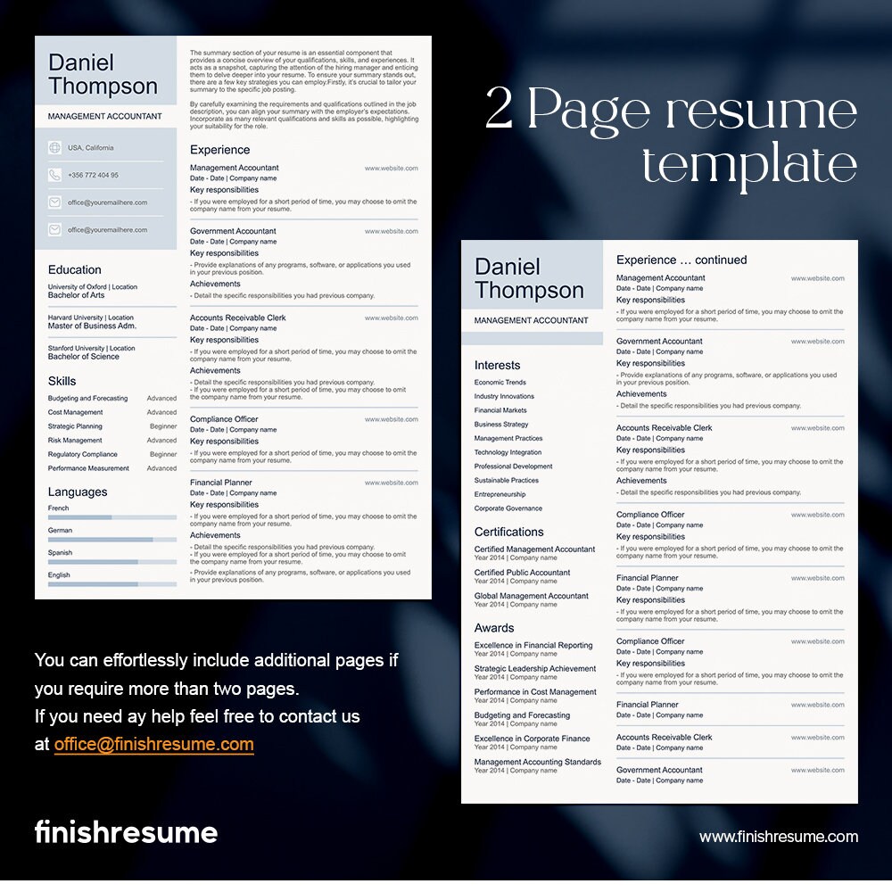 Elegant Resume Template for Microsoft Word & Apple Pages | Resume ...