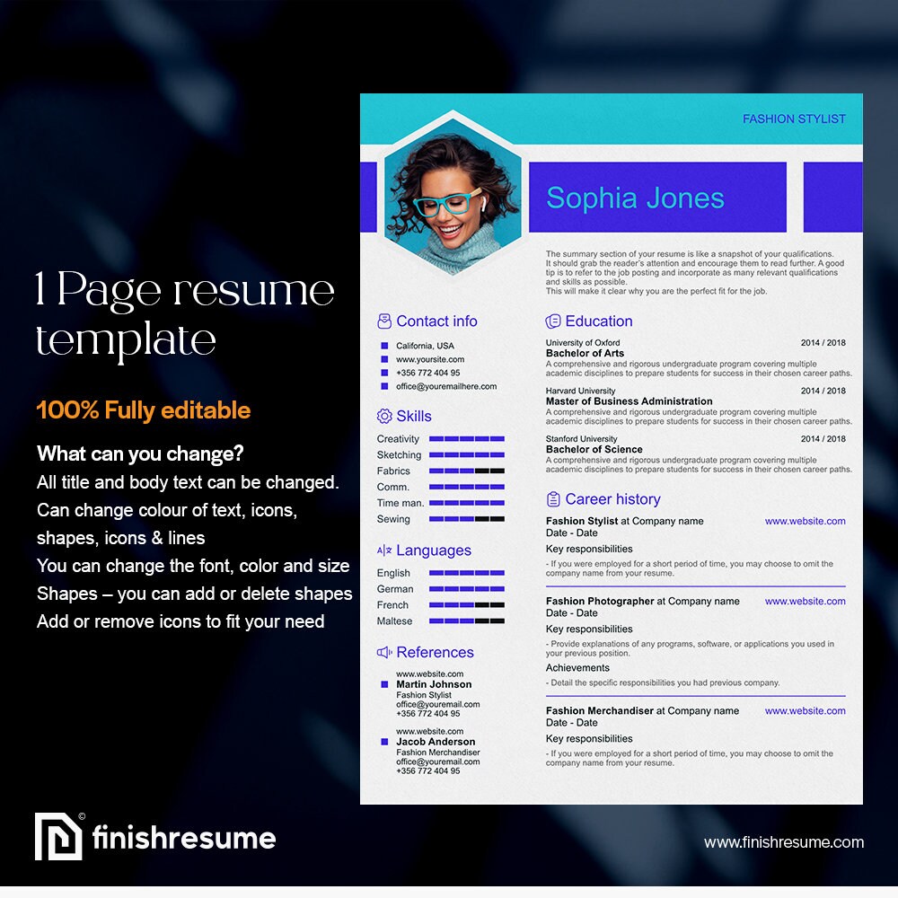 Elegant Resume Template for Microsoft Word & Apple Pages | Resume ...