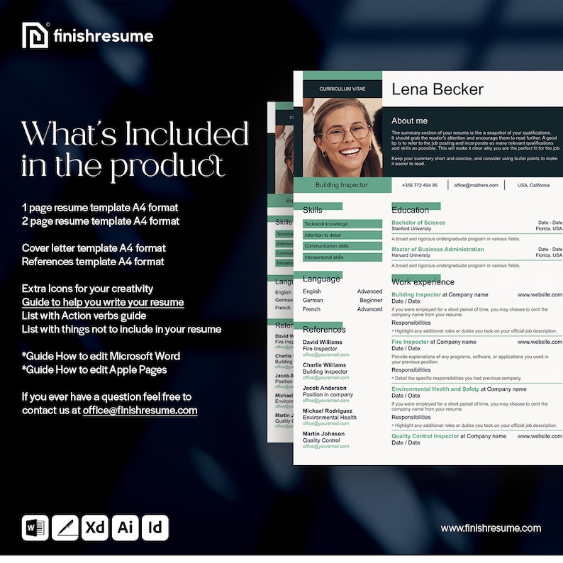 Minimalist Resume Template | Professional Modern Resume for Word and ...