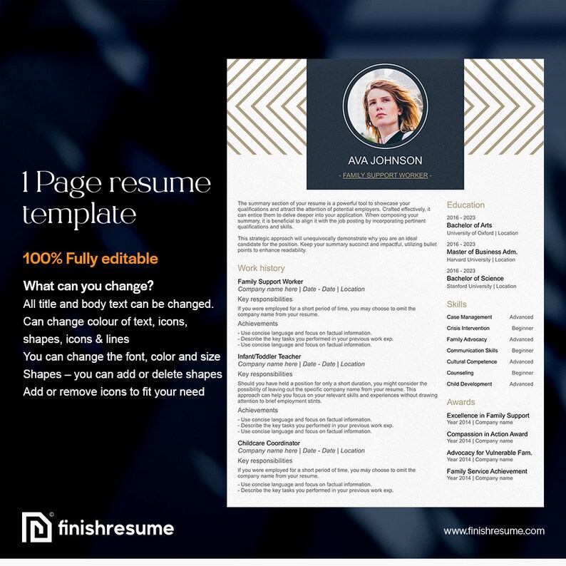 Minimalist Resume Template | Professional Modern Resume for Word and ...