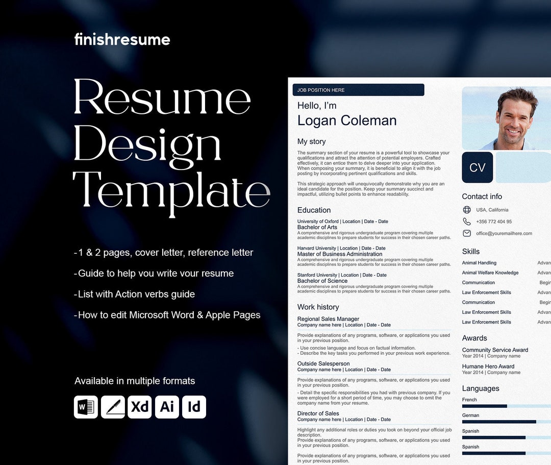 ATS Friendly Resume Template for Microsoft Word and Pages Resume | ATS ...