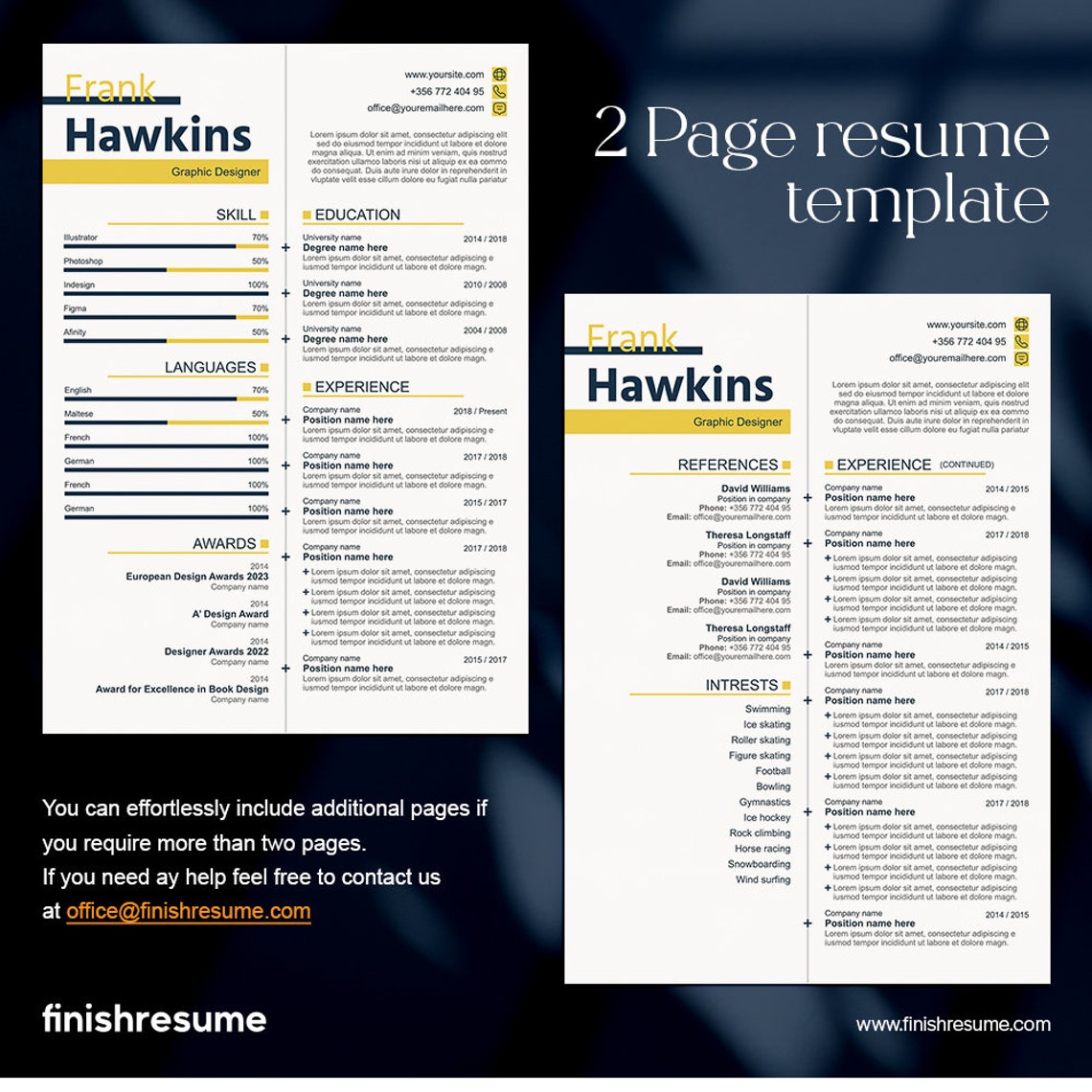 Simple Resume Format for Word, Pages, Indesign Traditional Resume ...