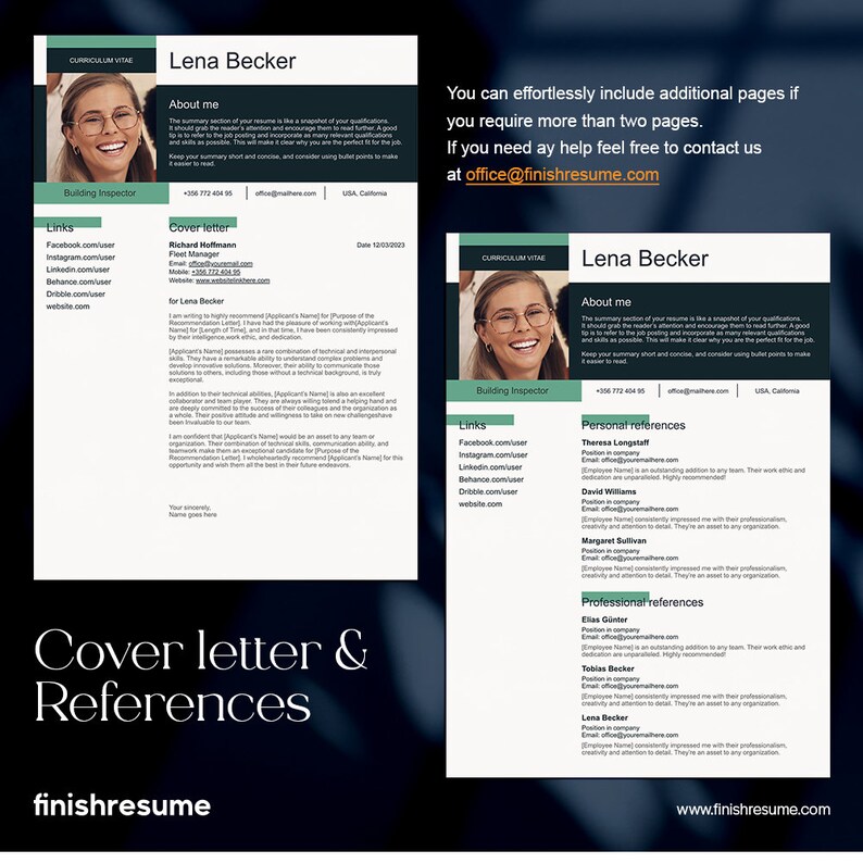 Minimalist Resume Template | Professional Modern Resume for Word and ...
