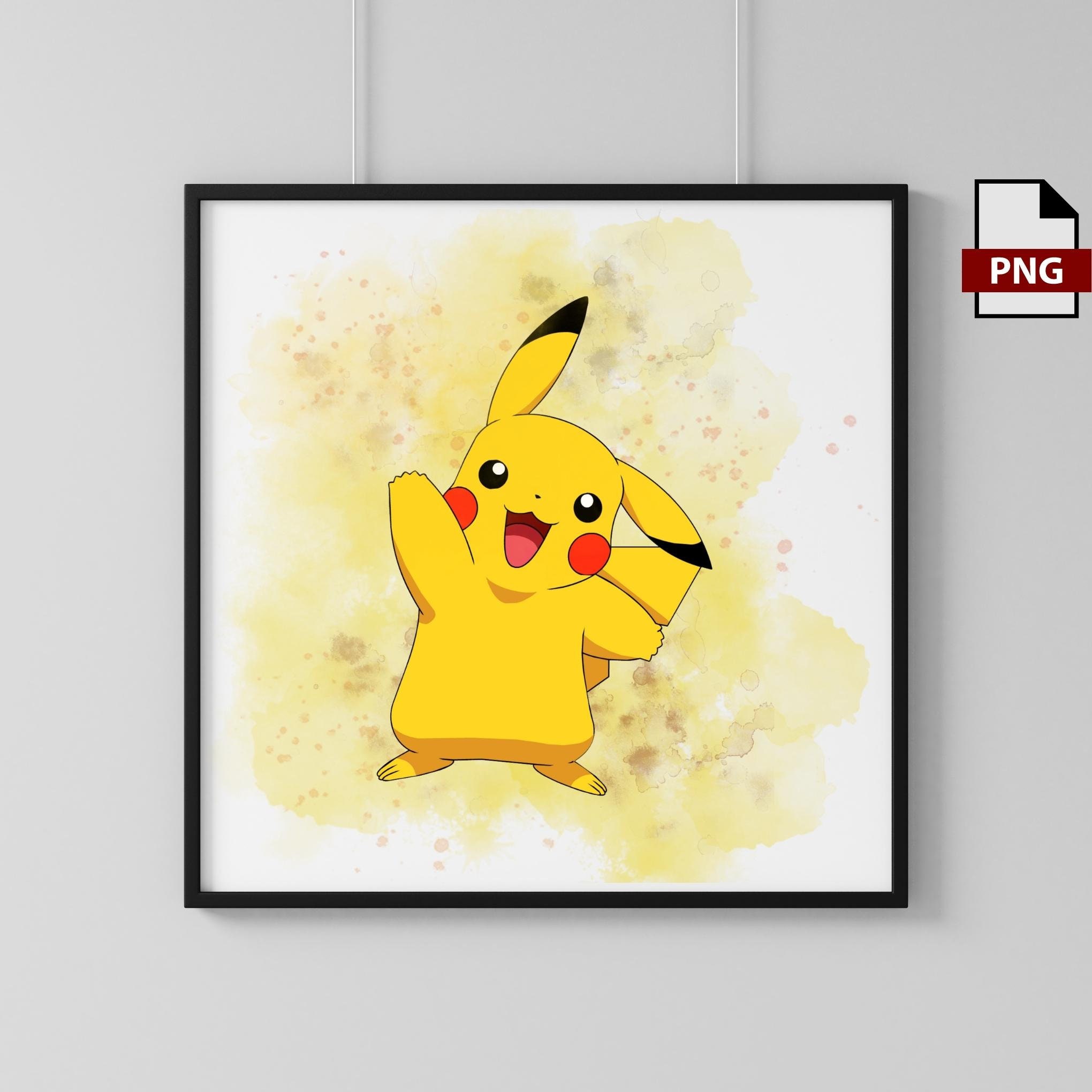 Pikachu Pokemon Print, Watercolour, Children Bedroom Decor, Home Décor ...