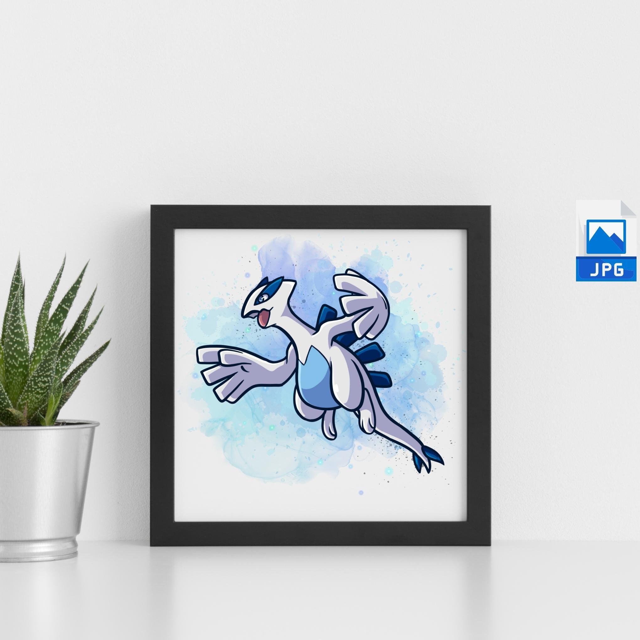Lugia Pokemon Print, Watercolour, Children Bedroom Decor, Home Décor ...