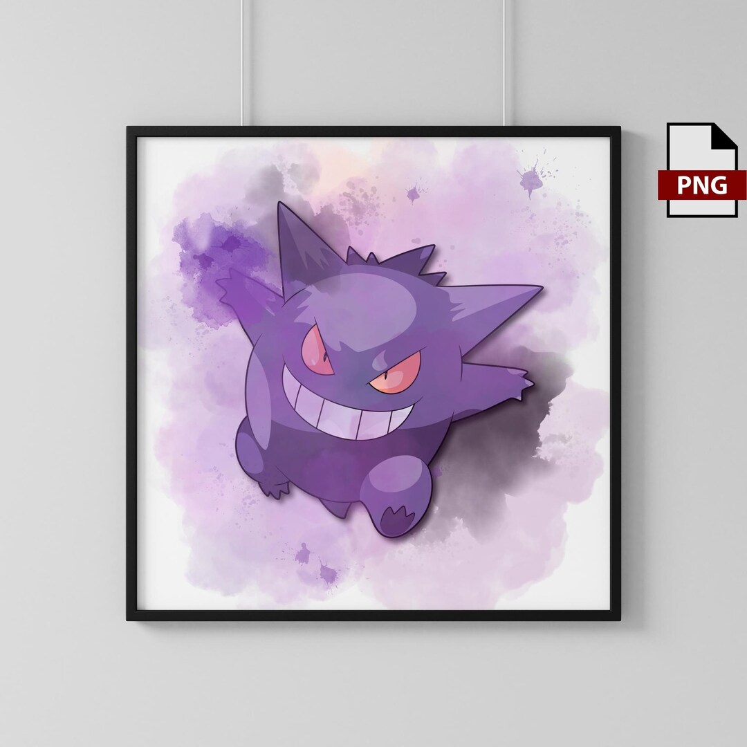 Gengar Haunter Pokemon Print, Watercolour, Children Bedroom Decor,home ...