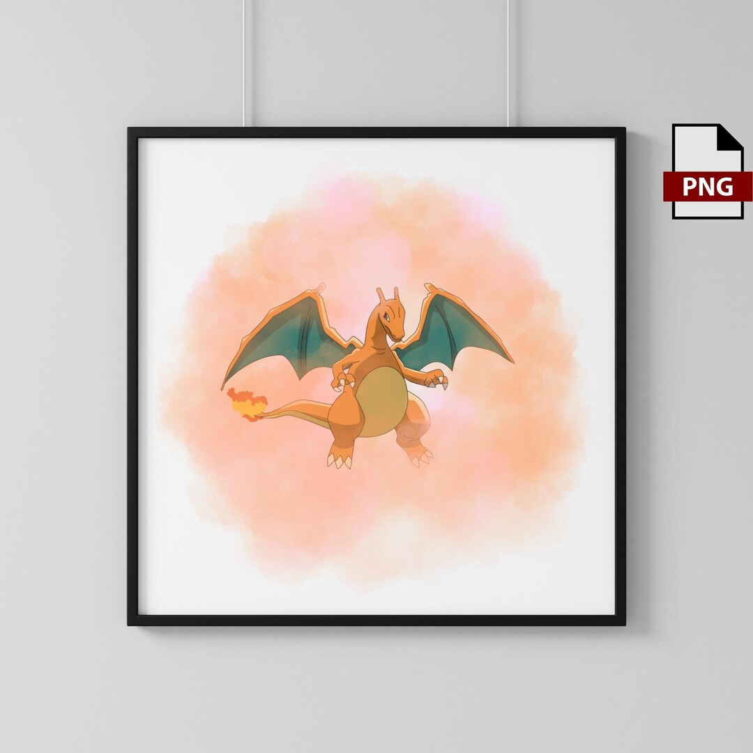Charizard Pokemon Print, Watercolour, Children Bedroom Decor, Home ...