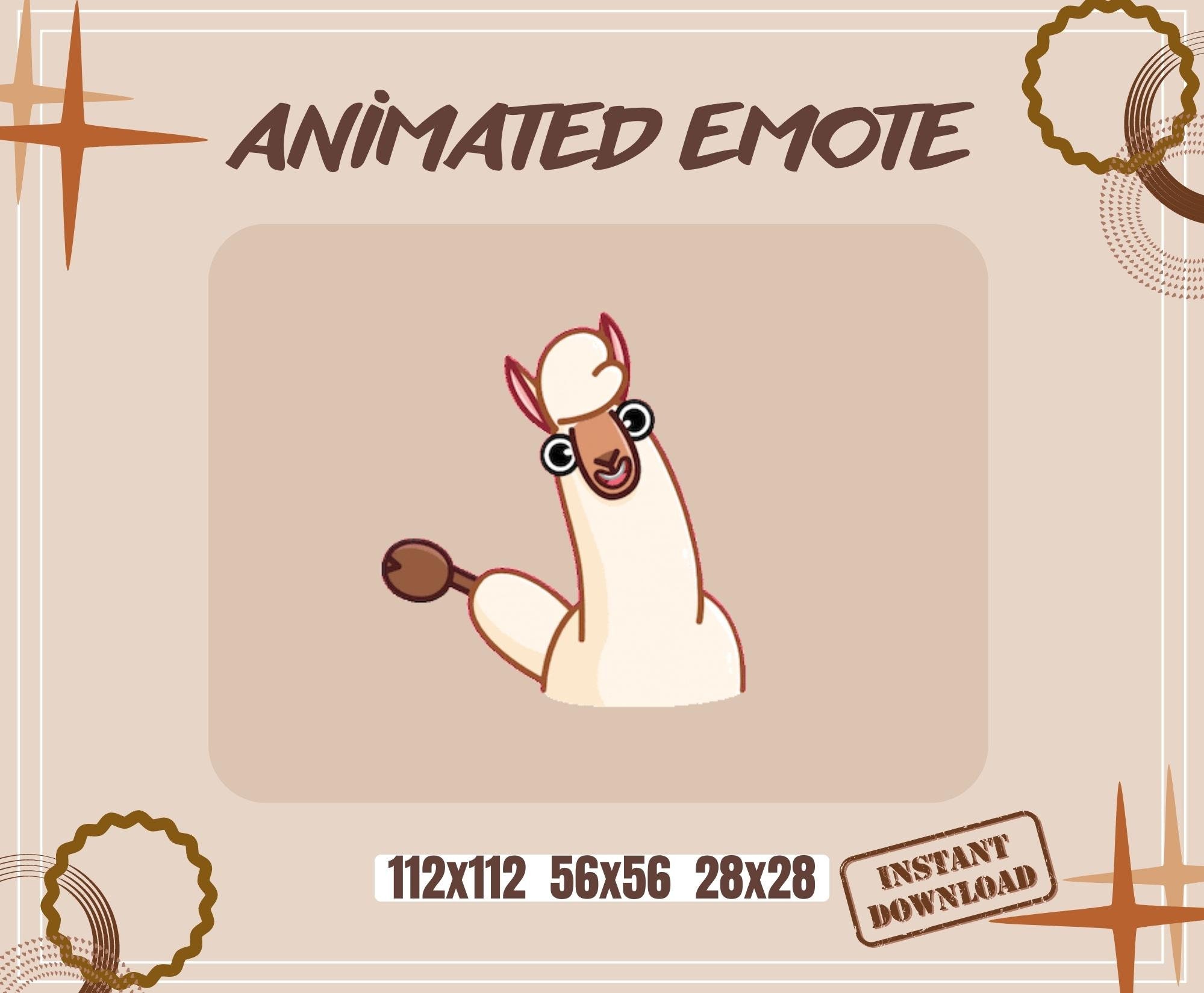 Animated Twitch Emote Hi Llama Emote Animal Emote Cute - Etsy