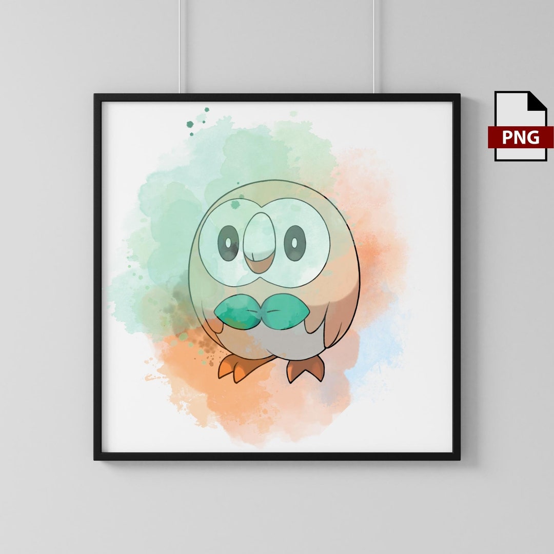 Rowlet Pokemon Print, Watercolour, Children Bedroom Decor,home Décor ...