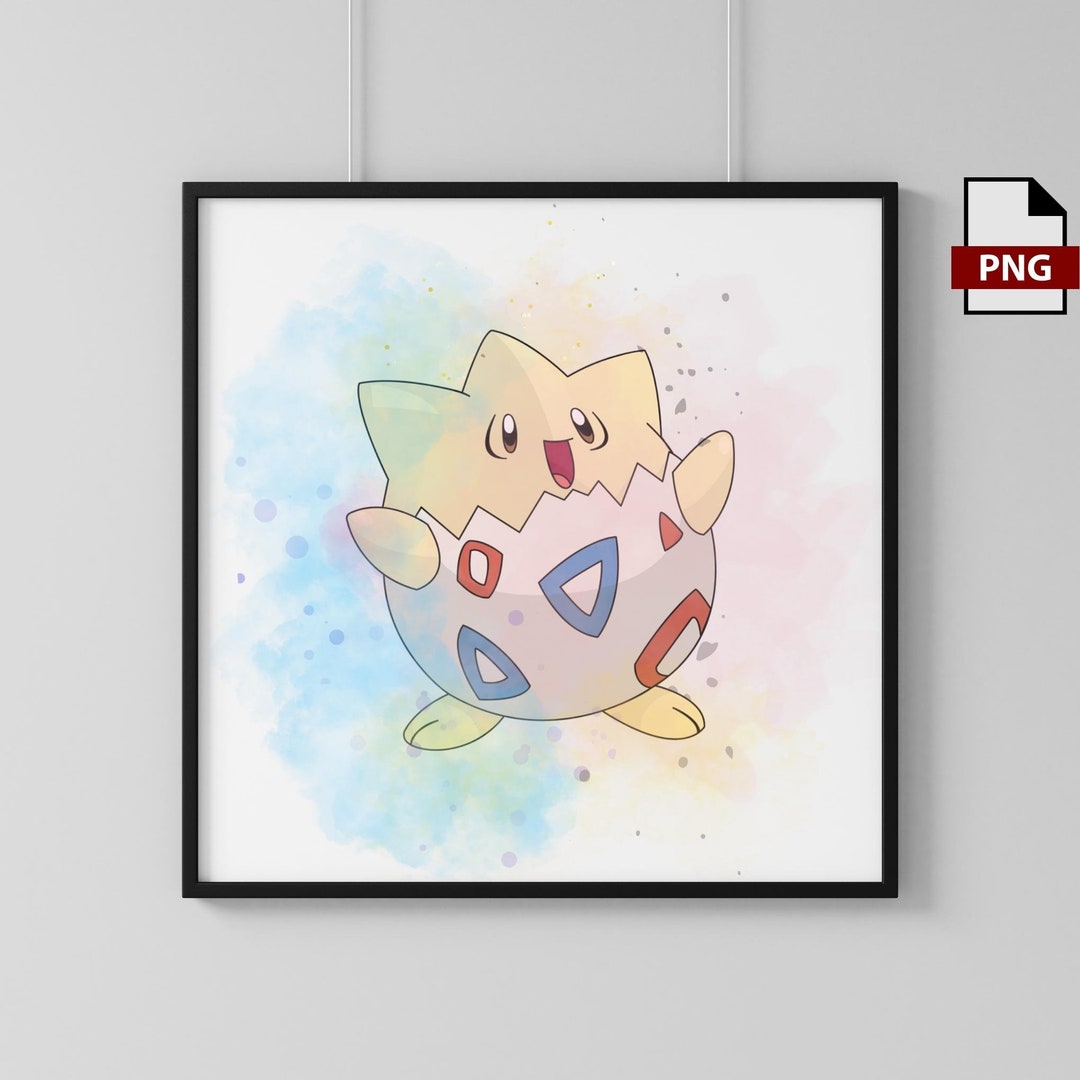 Togepi Pokemon Print, Watercolour, Children Bedroom Decor,home Décor ...