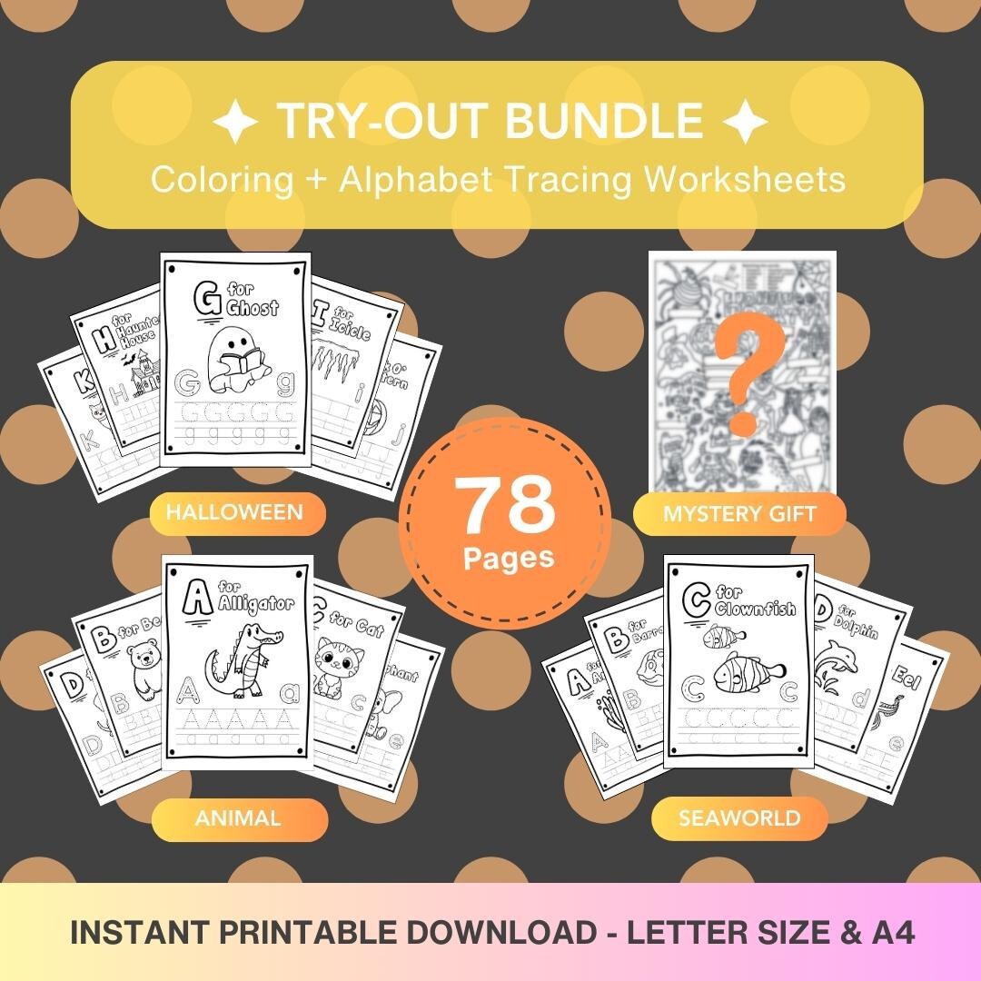 78 Printable Alphabet Pages, ABC Coloring Fun, Tracing Worksheets for ...