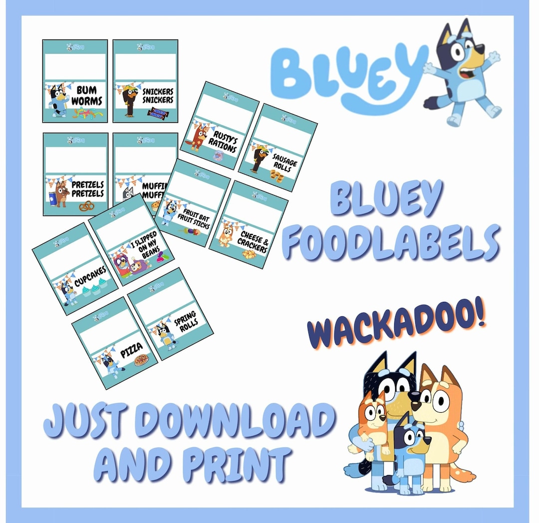 Bluey Food Labels - Etsy Canada