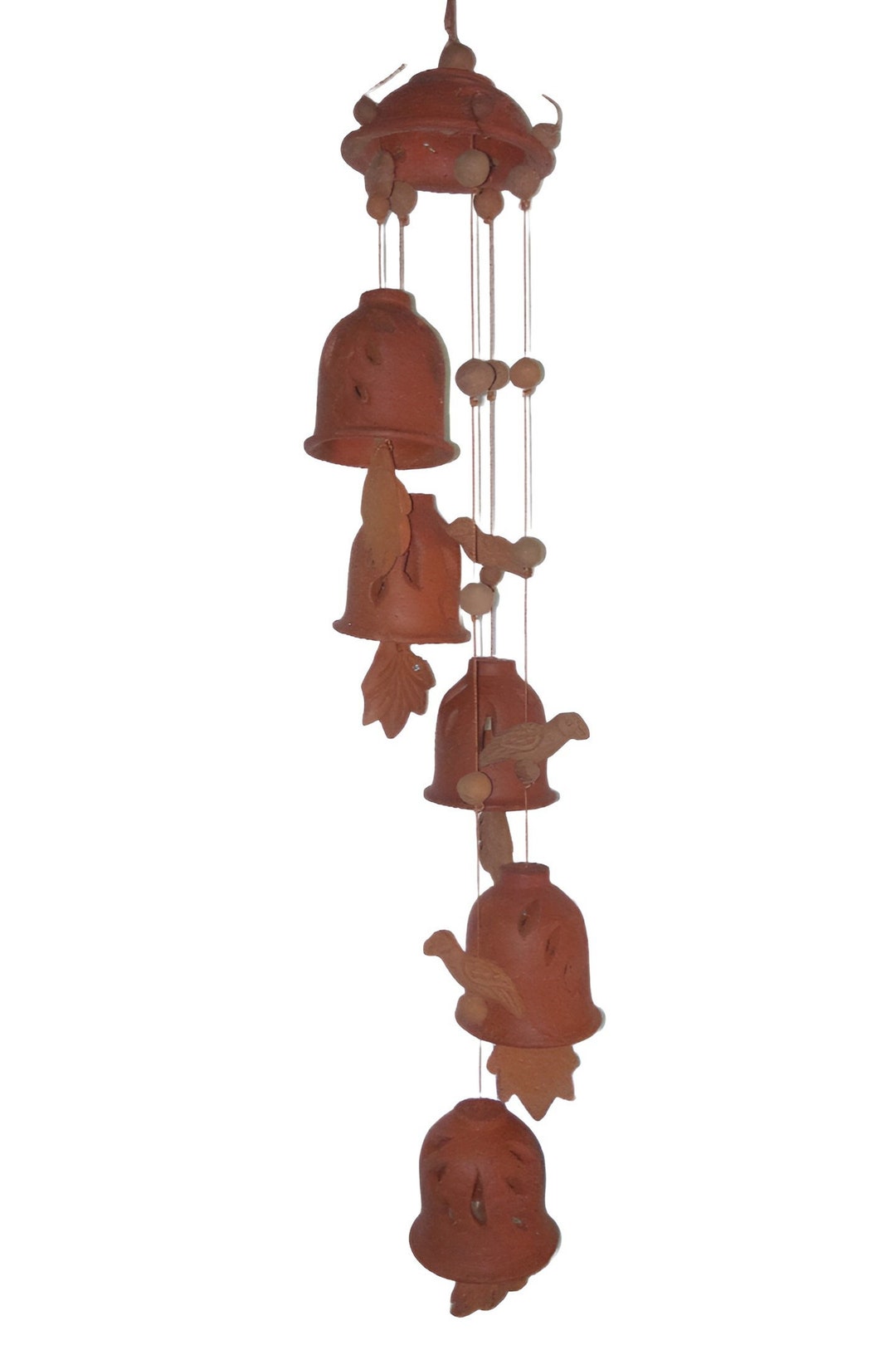 Indian Handmade Bell Shape Windchime Made With Mud for Home Decoration ...