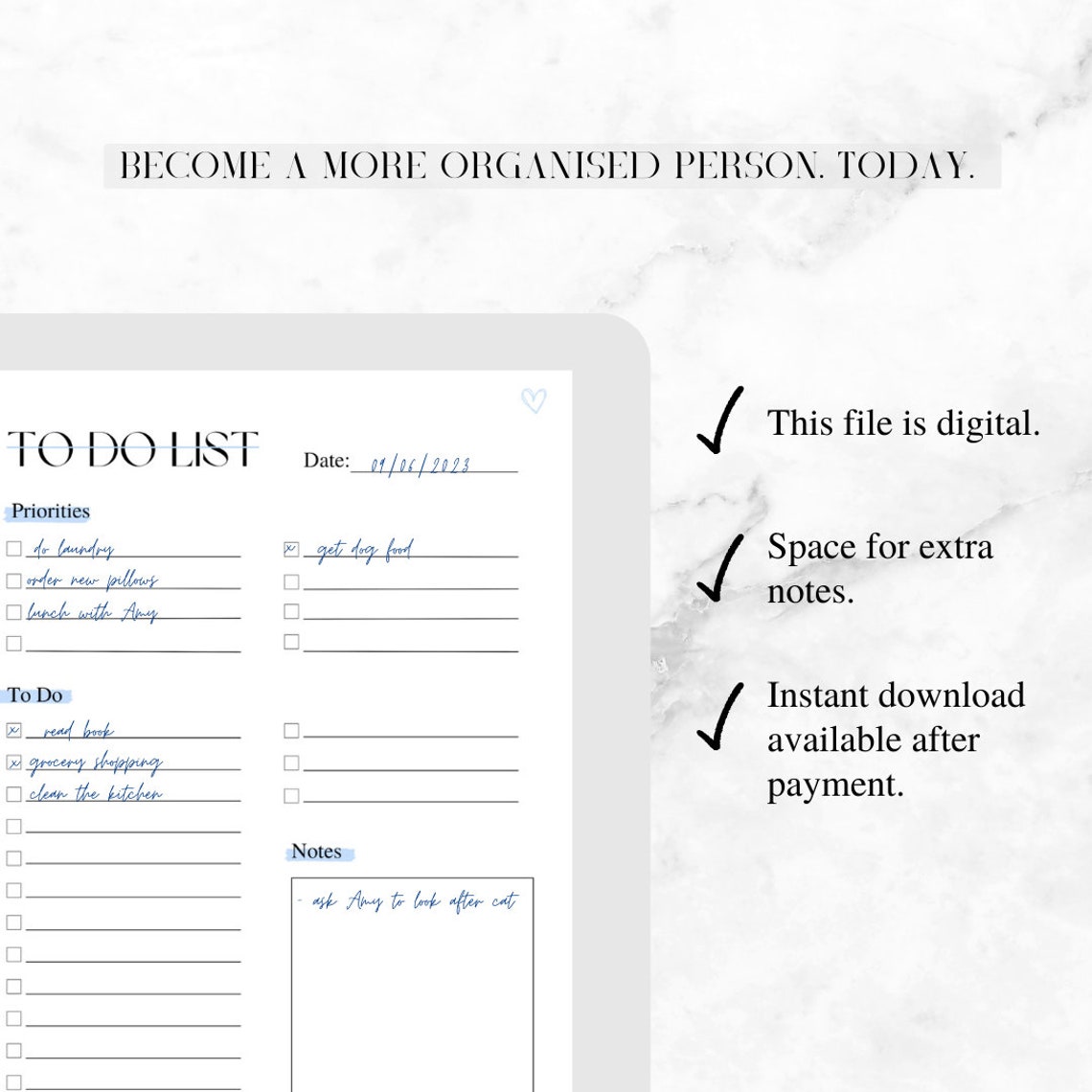 Printable to Do List - Instant Download - to Do Liste - Etsy Canada