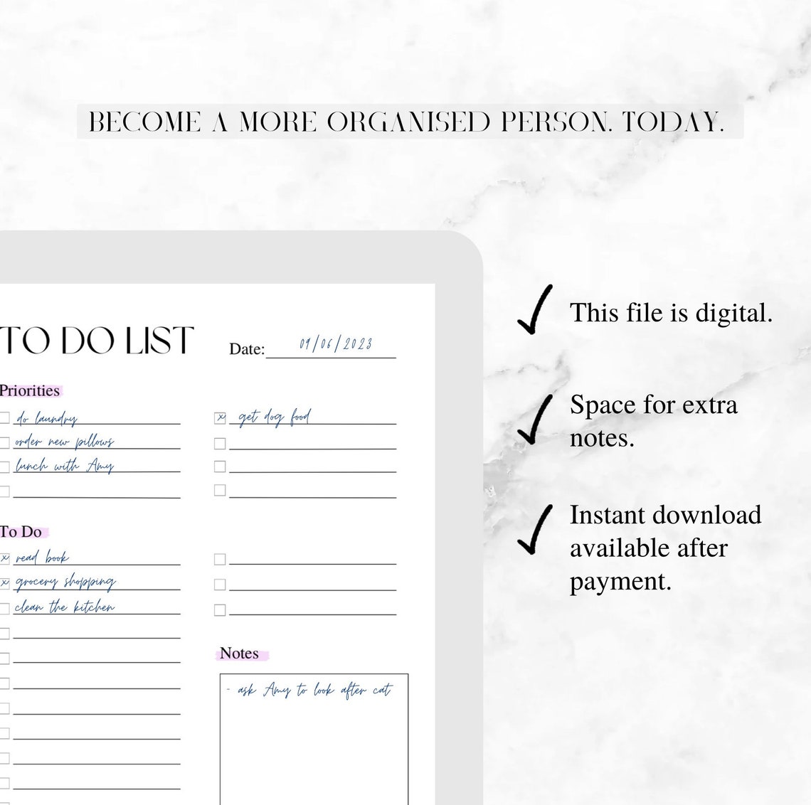 Printable to Do List - Instant Download - to Do Liste - Etsy