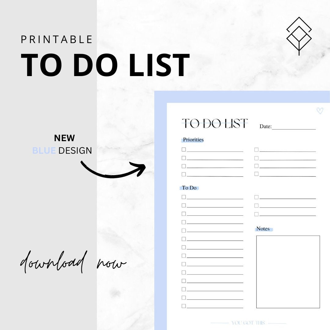 Printable to Do List - Instant Download - to Do Liste - Etsy Canada