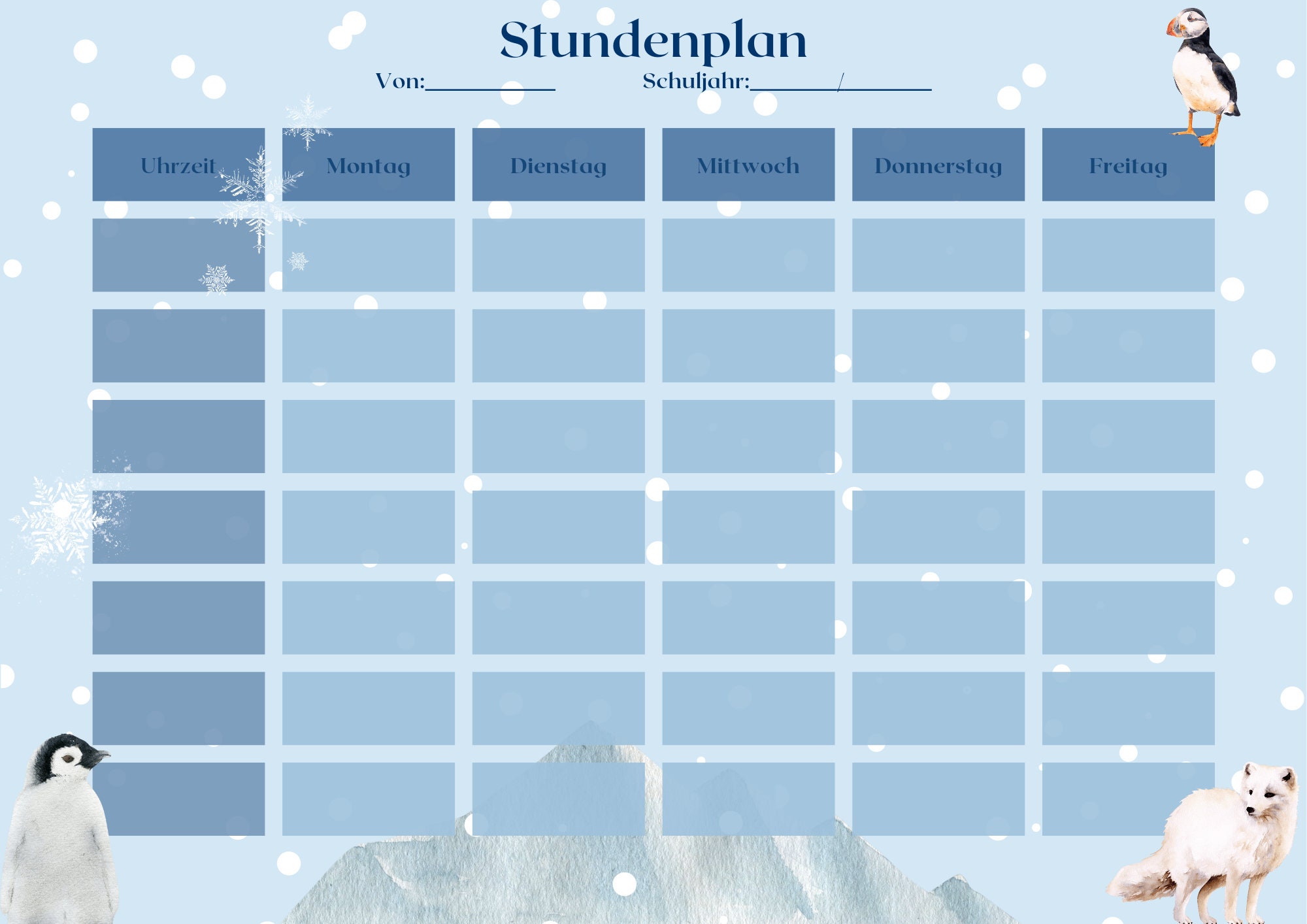 Digital Printable Timetable for School Children and Students, School ...